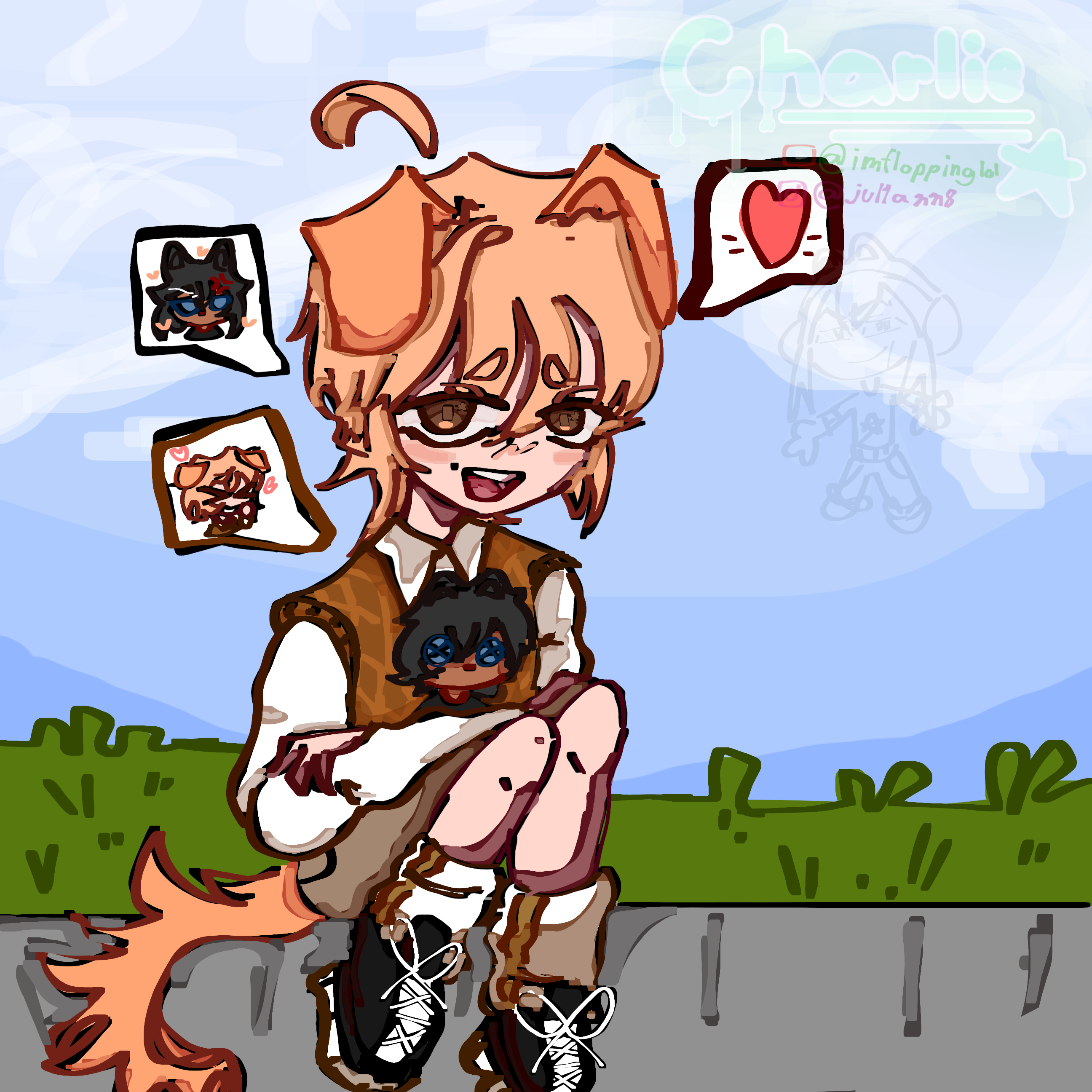 golden retriever boy yapping - ibisPaint