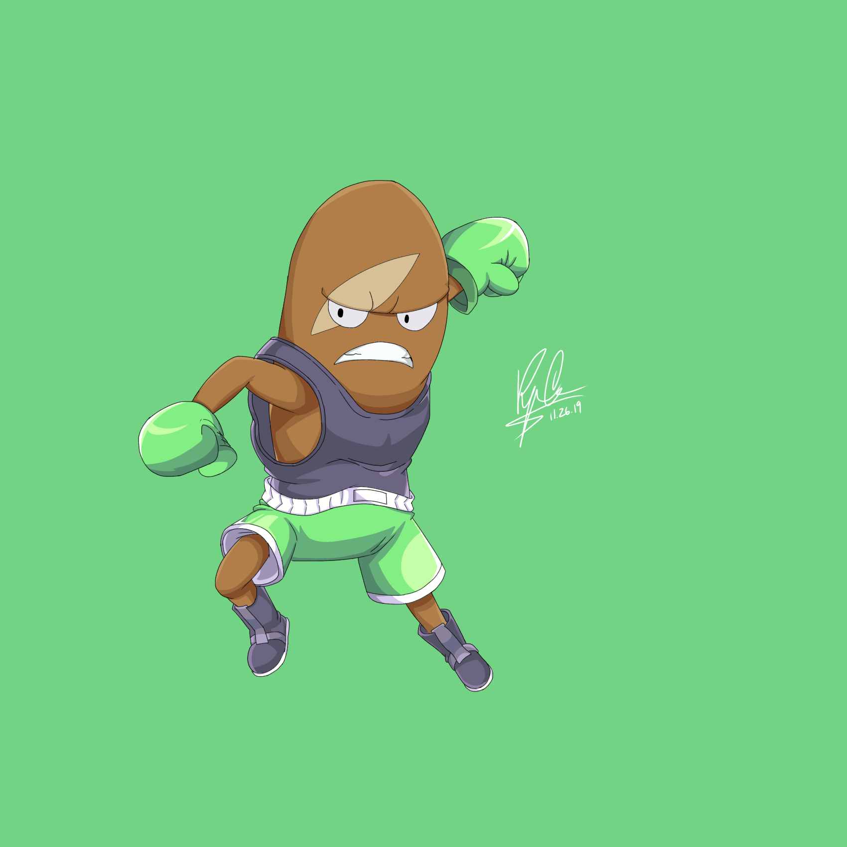 Punching Baguette as Little Mac - ibisPaint