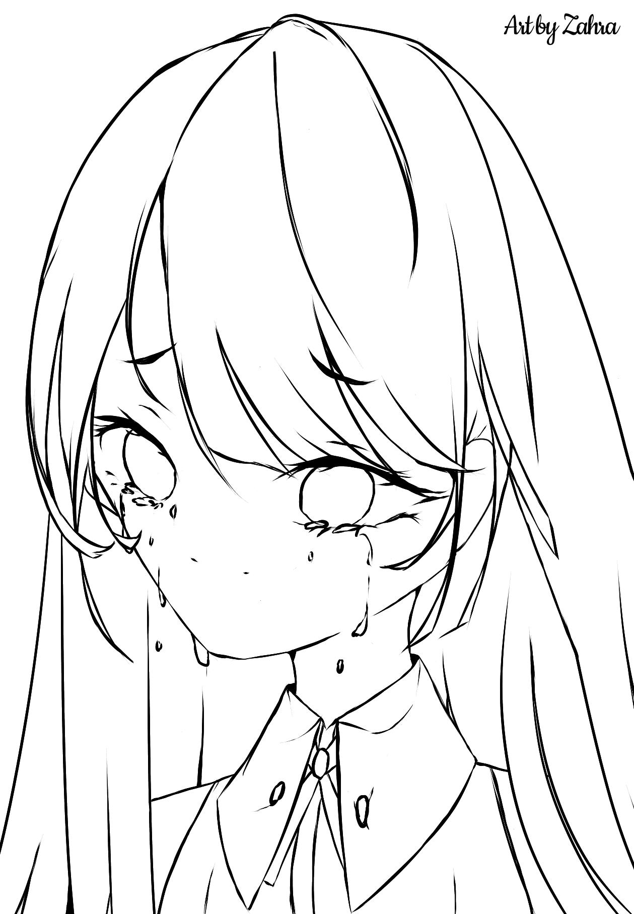 [crying] line art - ibisPaint