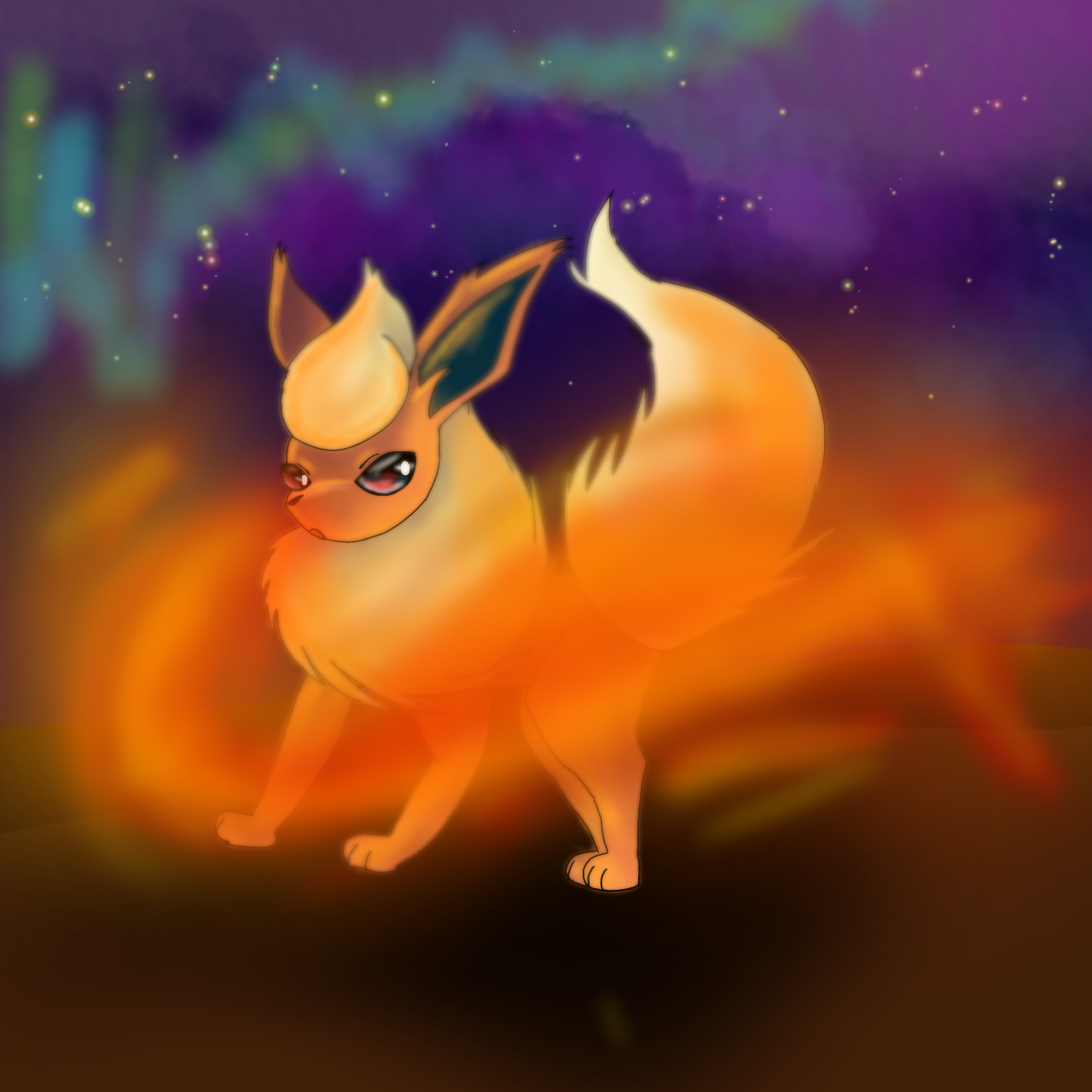 Flareon in the night - ibisPaint