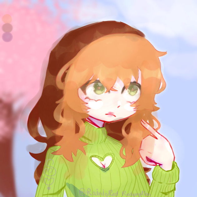 The girl in the green sweater - ibisPaint