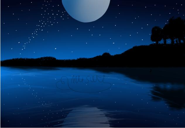 Night light lake - ibisPaint