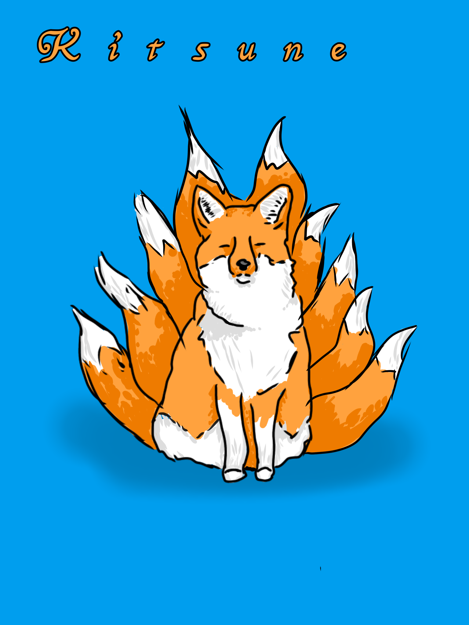 Kitsune digital drawing - ibisPaint