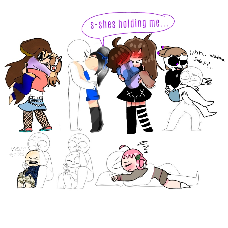 Hugging or holding whatever (COLLAB) - ibisPaint