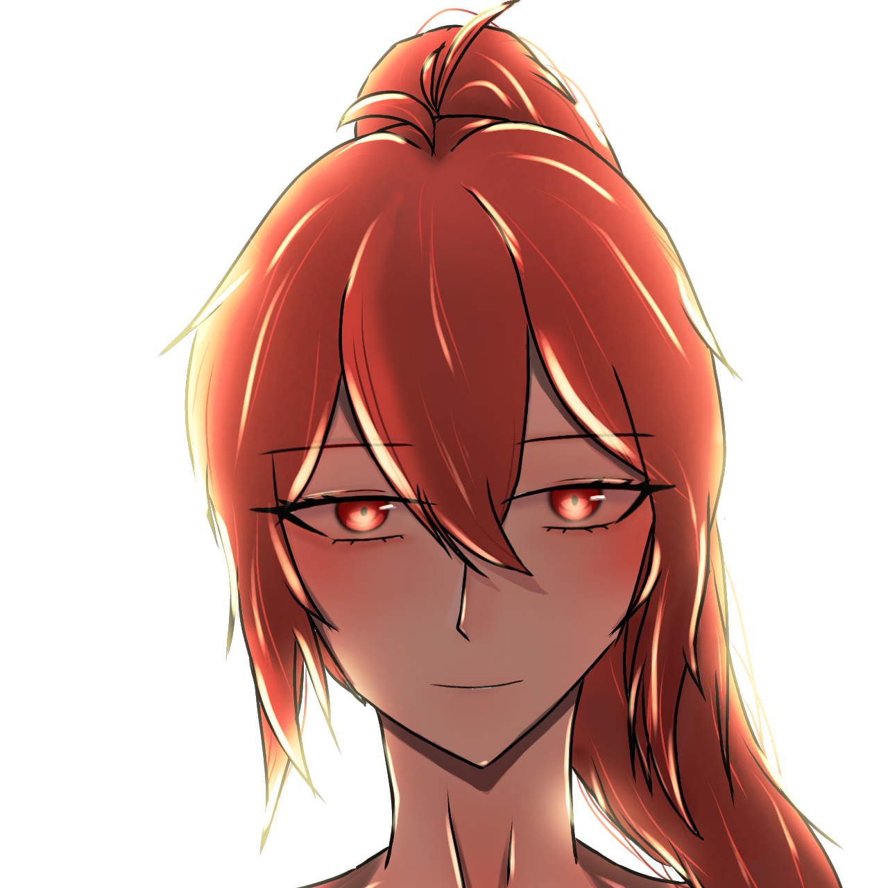 Diluc in a high ponytail - ibisPaint