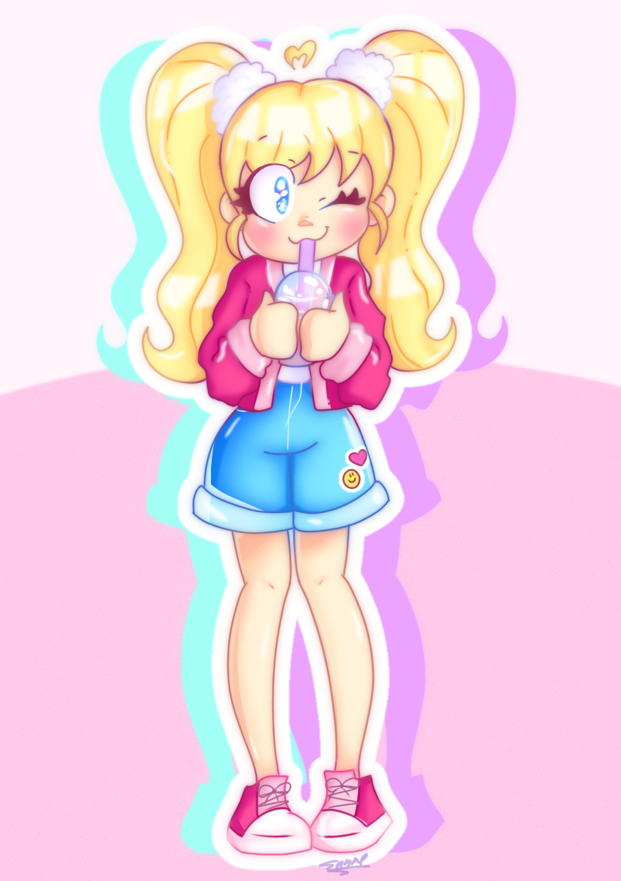 The Girl with a Milkshake - ibisPaint