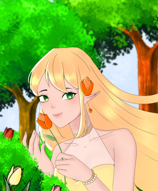 Flowers as people #1 tulip - ibisPaint