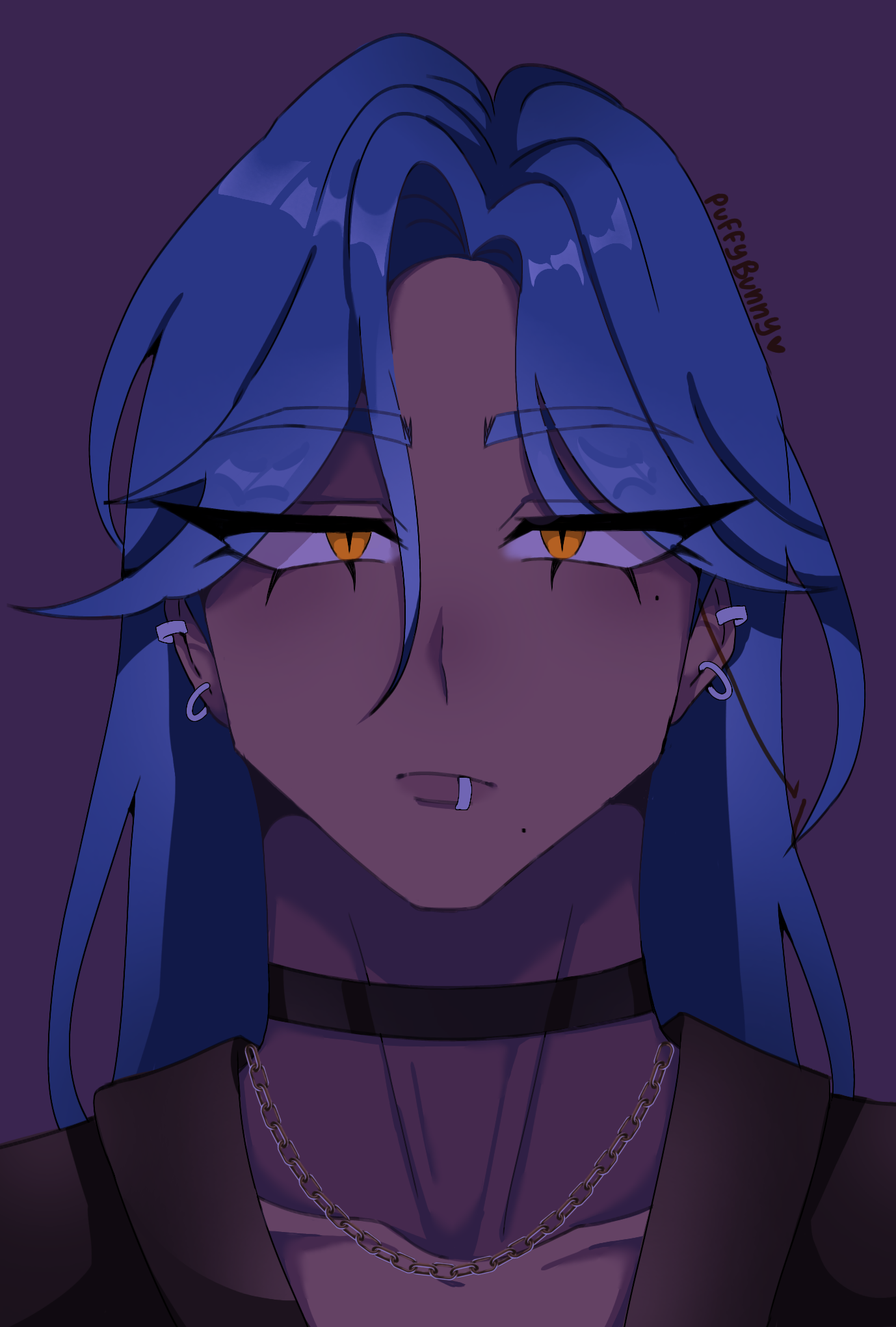 blue haired boy - ibisPaint