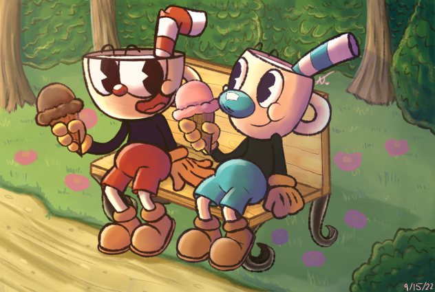 Cuphead and Mugman - ibisPaint