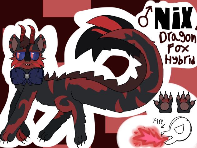 Nix the Fox Dragon ref sheet - ibisPaint
