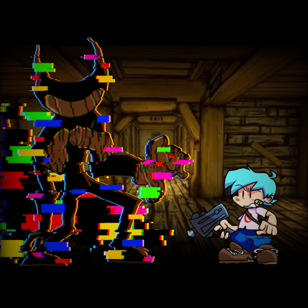 FNF Mod Corrupted Bendy - ibisPaint