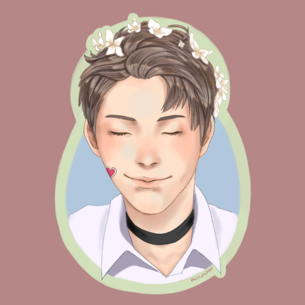 남준 Namjoon RM flower crown - speed paint - ibisPaint
