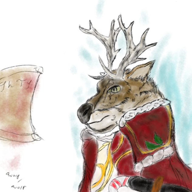 Reindeer helping with the naughty list - ibisPaint