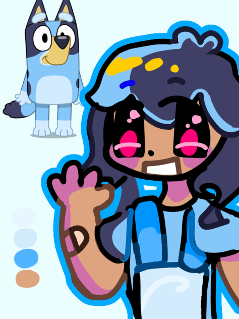 Bluey as a human🐶🦴 - ibisPaint