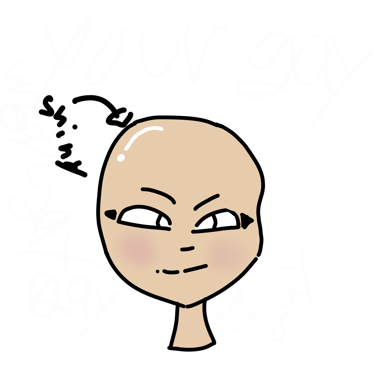 Shiny head bald person - ibisPaint