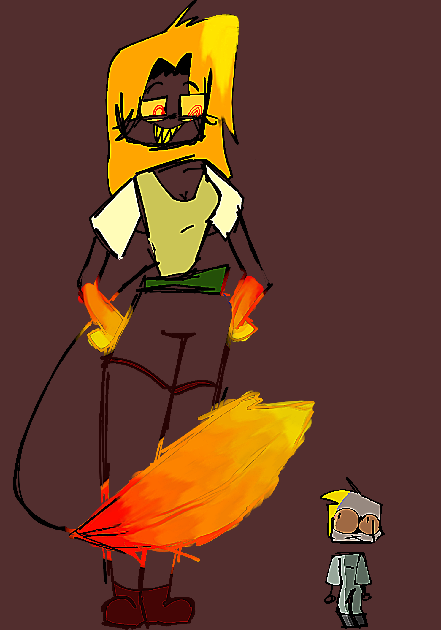 a gaint girl firey ... - ibisPaint