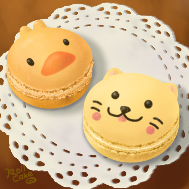 cute macarons🐱🐥 - ibisPaint