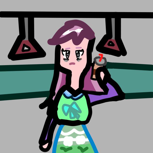 ordinary student in subway - ibisPaint