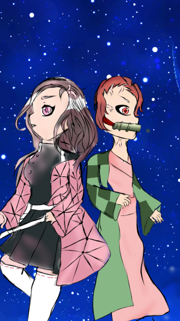 Demon Slayer Nezuko and Demon Tanjaro - ibisPaint