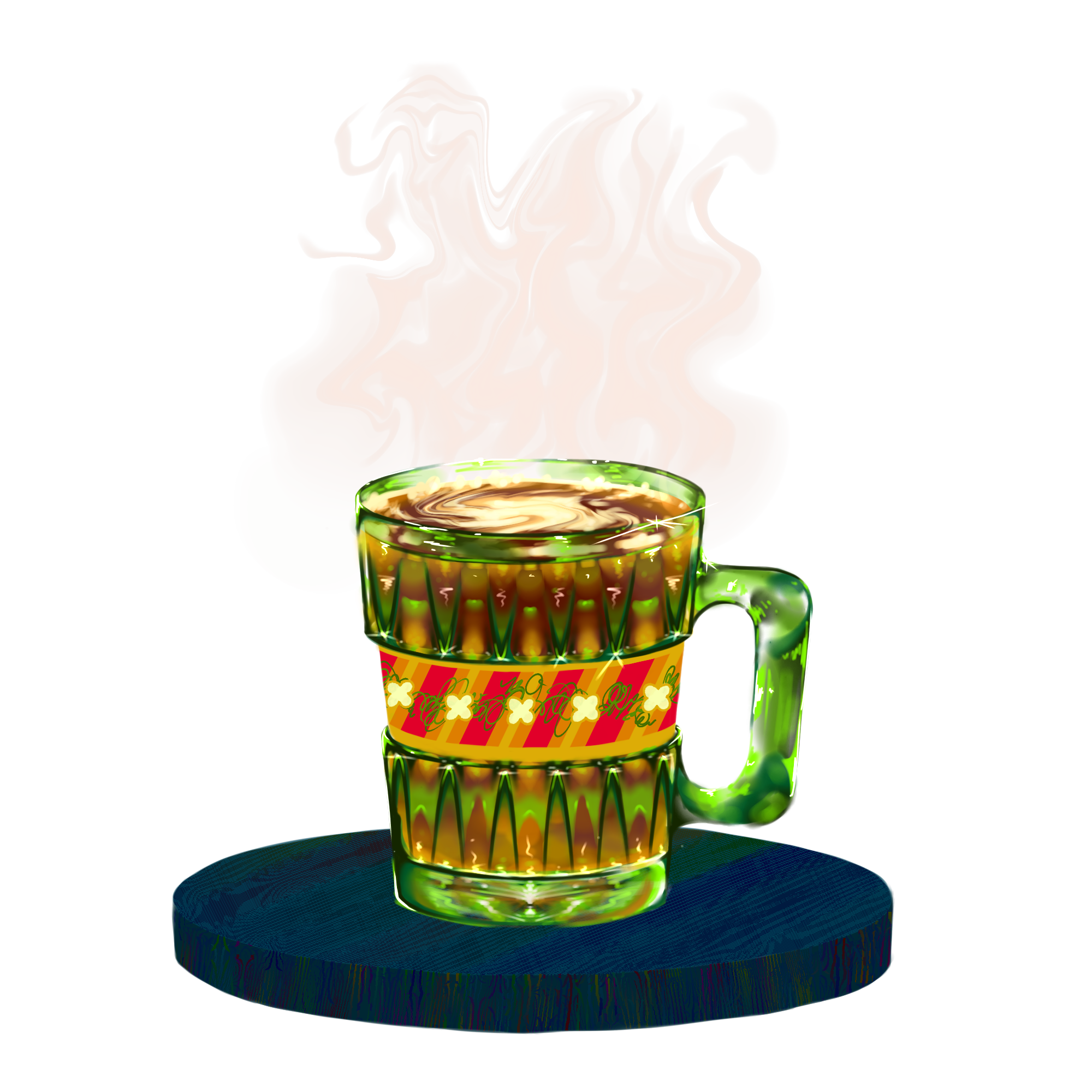 𝑬𝒎𝒆𝒓𝒂𝒍𝒅 𝒈𝒍𝒂𝒔𝒔 𝒄𝒖𝒑 𝒘𝒊𝒕𝒉 𝒄𝒐𝒇𝒇𝒆𝒆 2 - ibisPaint