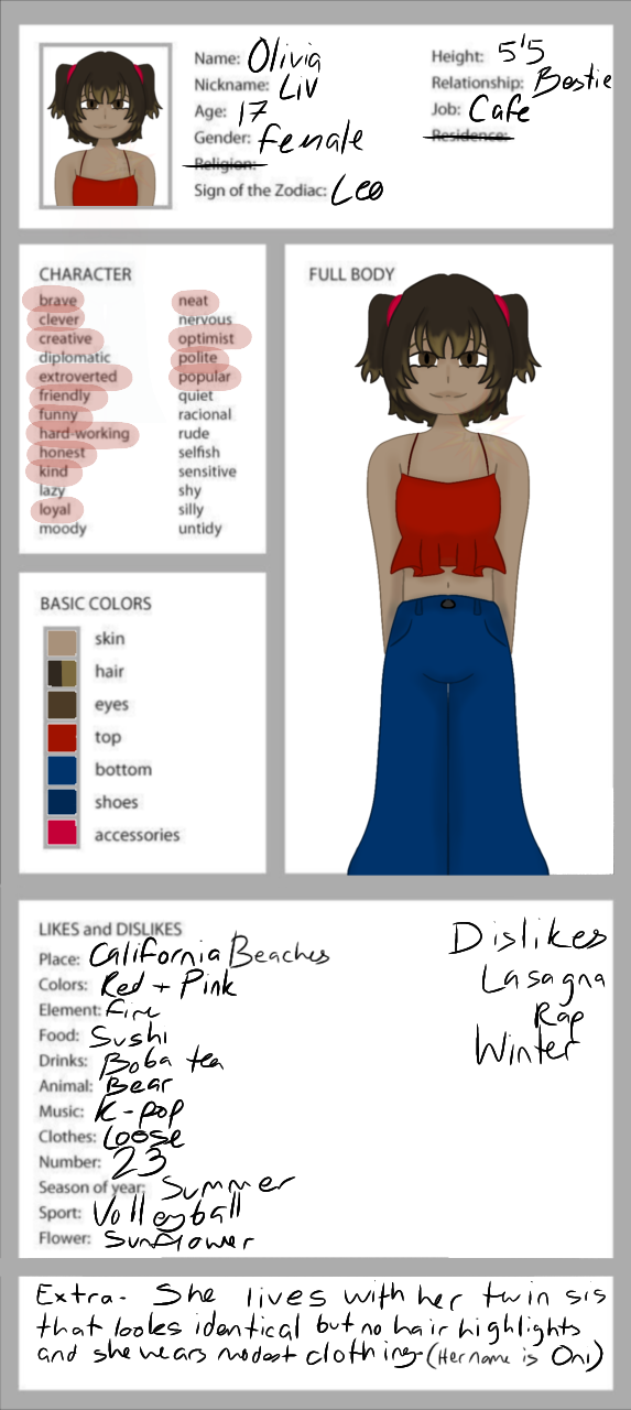 Olivia Character Sheet - ibisPaint