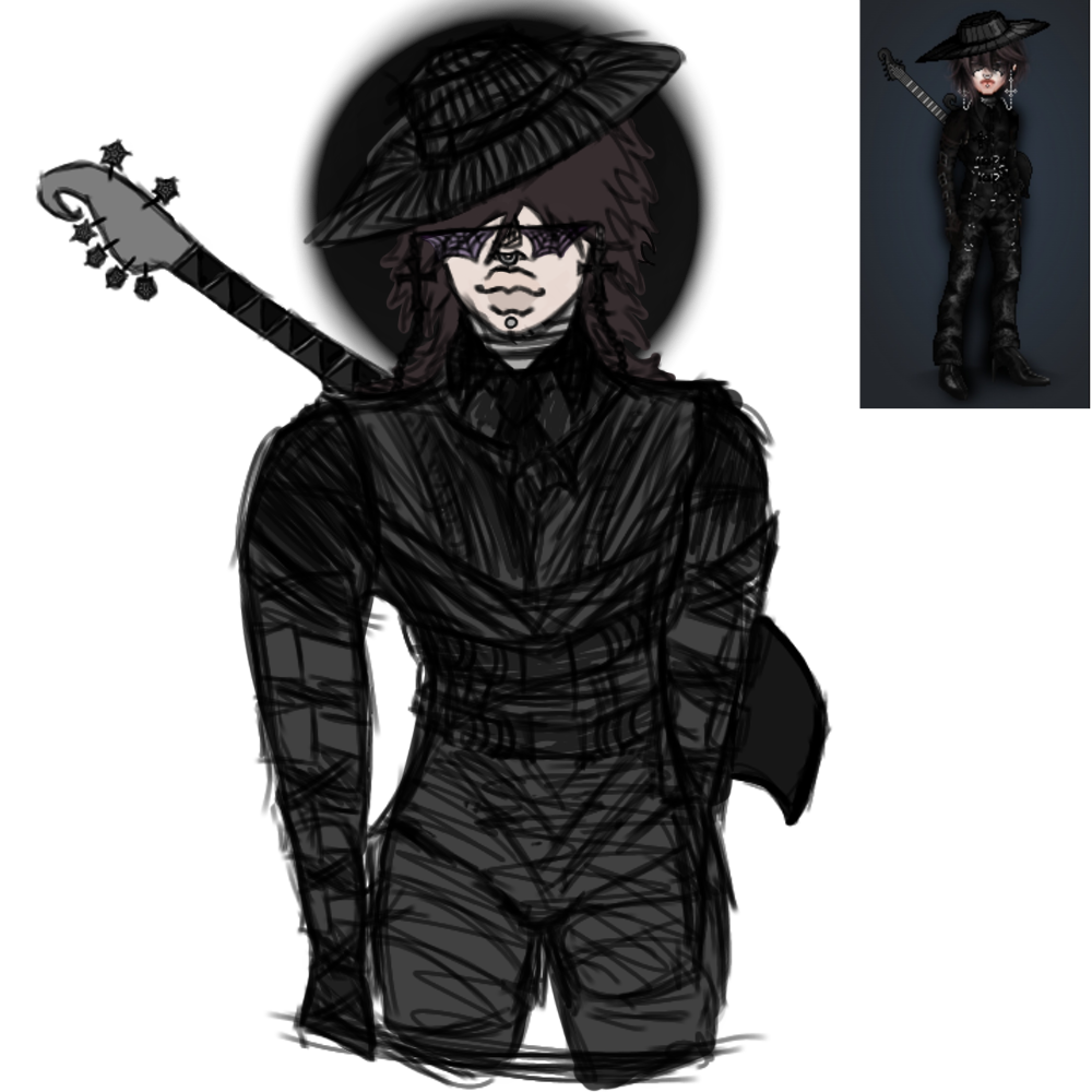 doodle of my silly goth bard Jett - ibisPaint