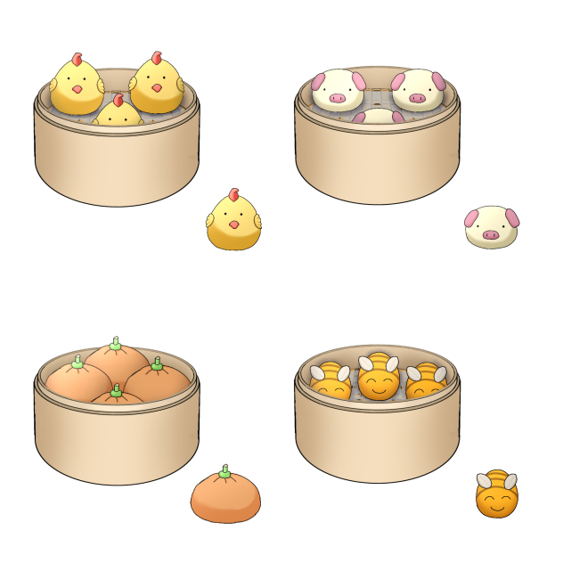 Dim Sum Mix shapes - ibisPaint