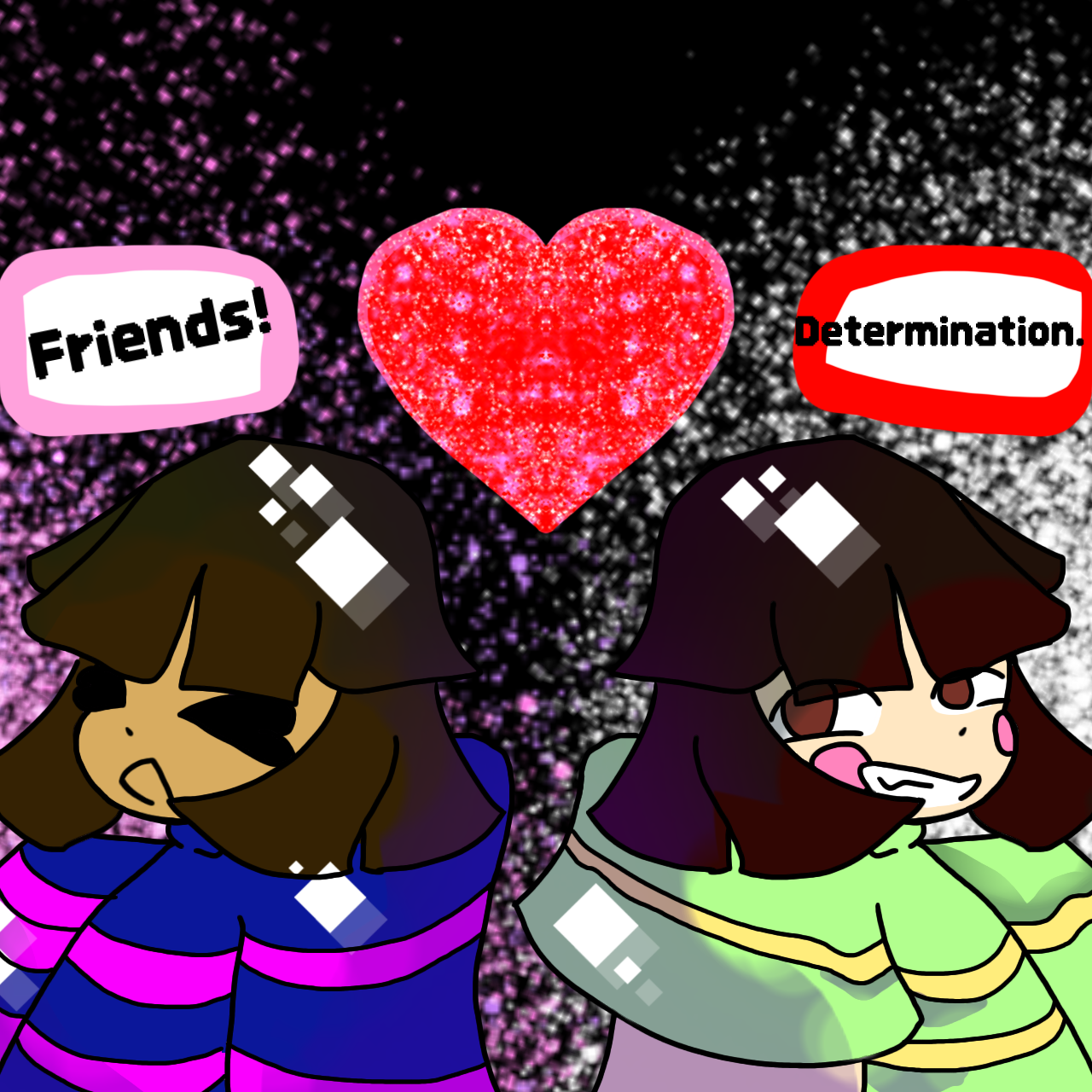Friends VS Determination - UNDERTALE - ibisPaint