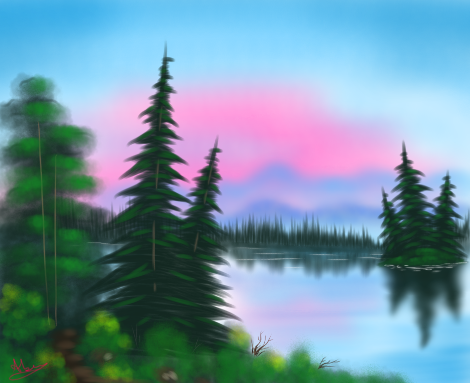 Island in the Wilderness by Bob Ross - ibisPaint