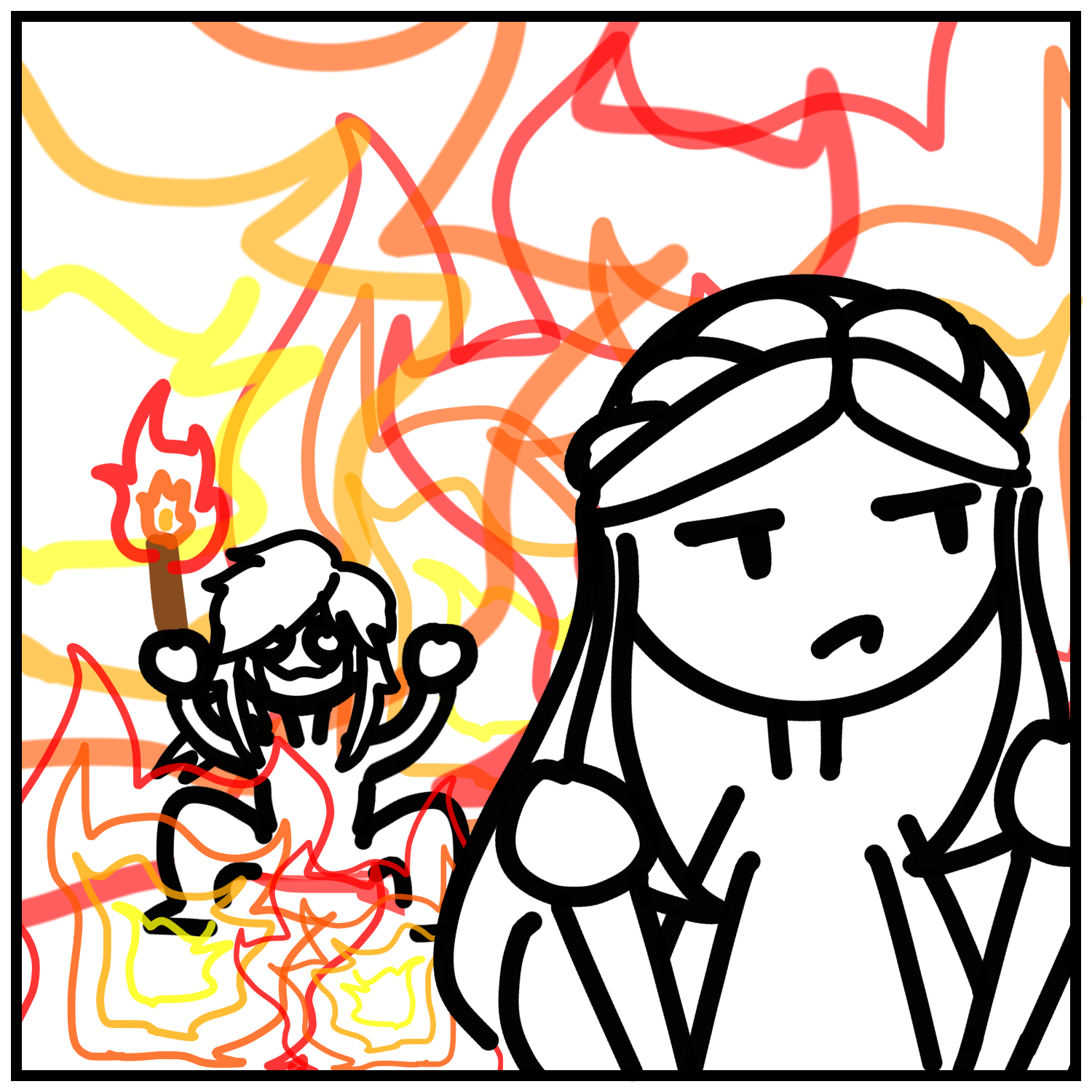 Zelda and Link committing arson - ibisPaint