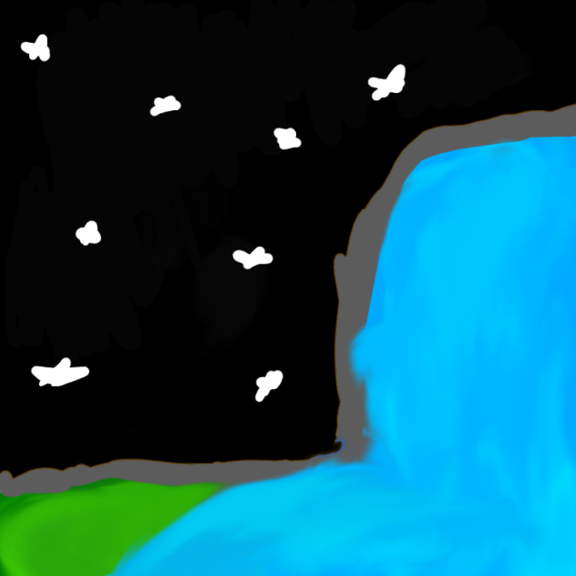 Midnight Waterfall - ibisPaint