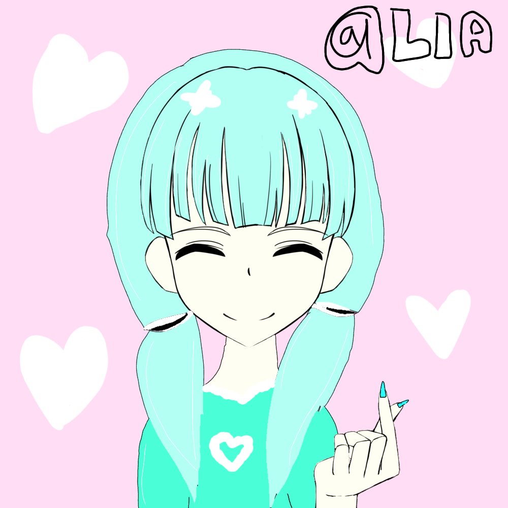 Cute blue haired girl - ibisPaint