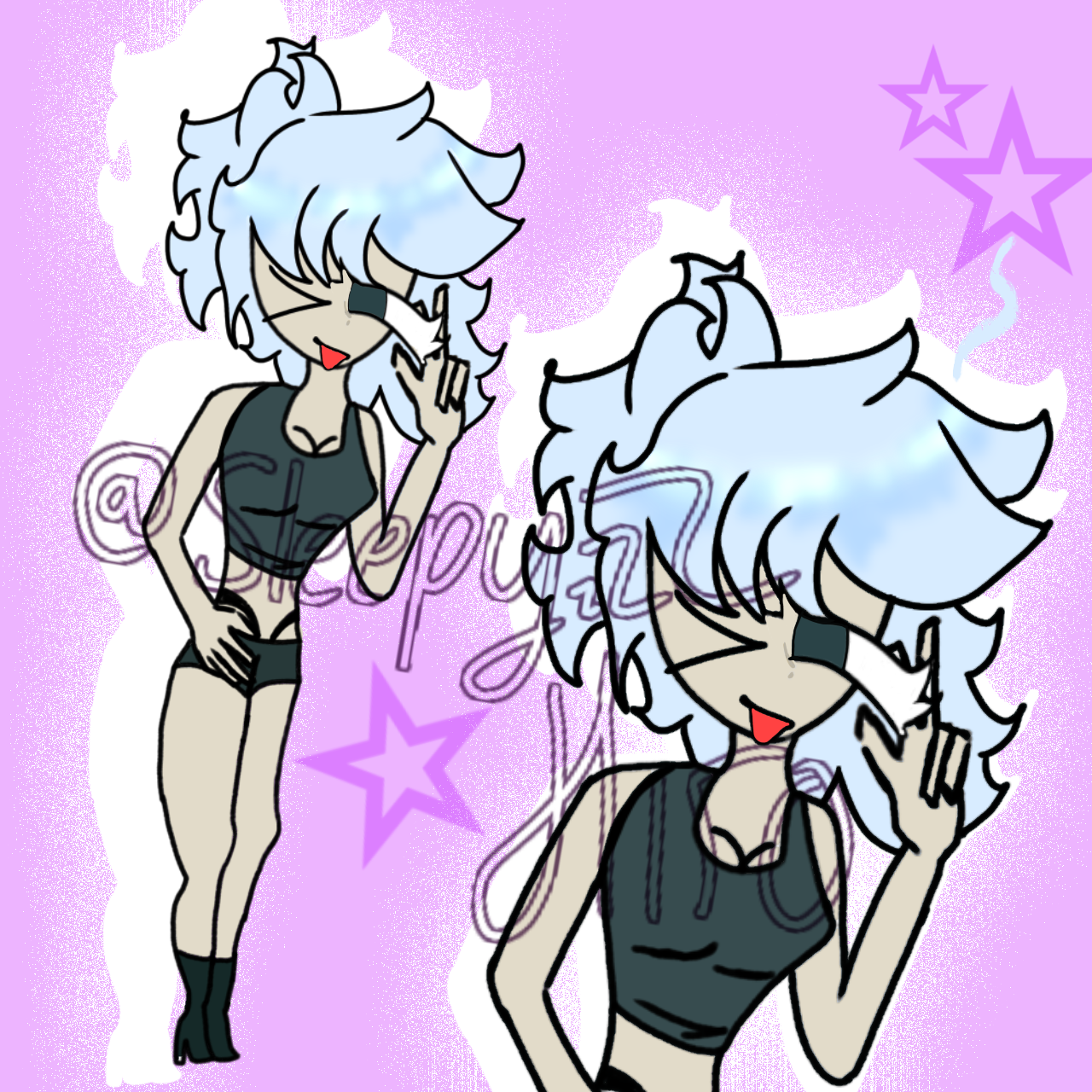 Hammerhead shark as a human - ibisPaint