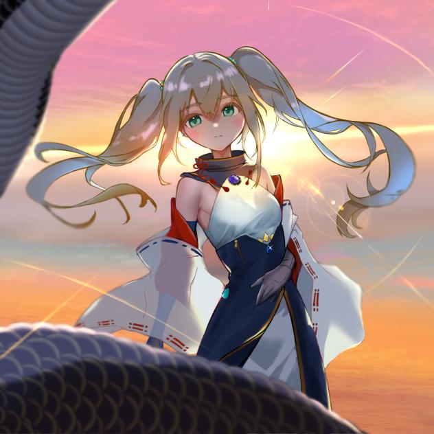 Ondine at Sunset with Azure Dragon - ibisPaint