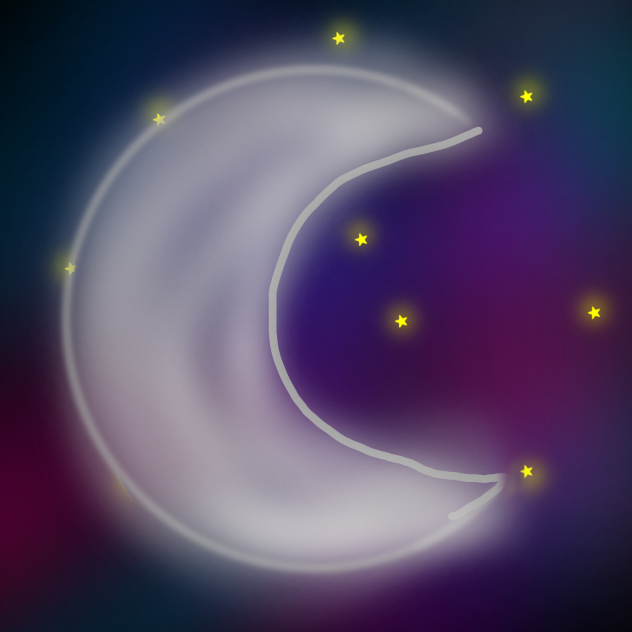 glowing moon - ibisPaint