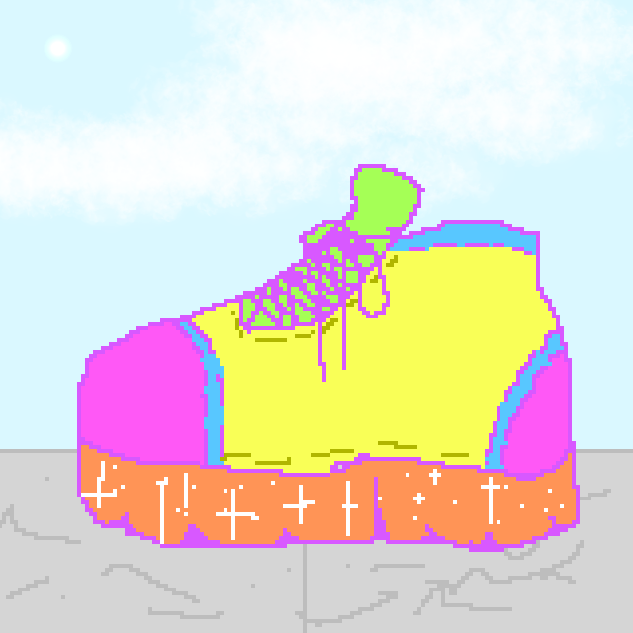 Pixel sparkling shoe - ibisPaint