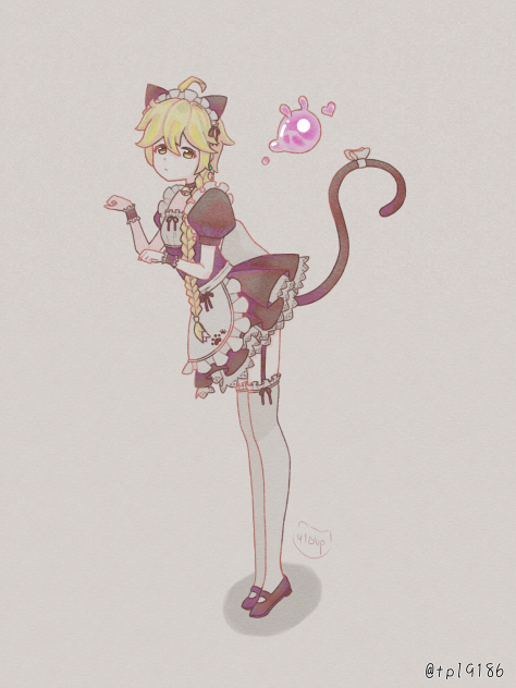 Aether neko maid - Genshin Impact - ibisPaint