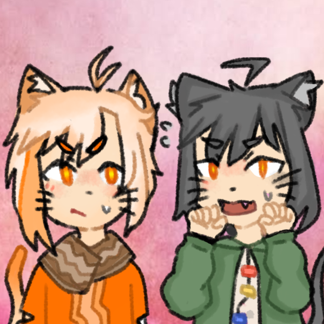 yoru and morio cat - ibisPaint