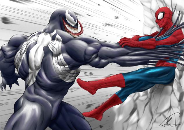 Venom vs Spider-man art - ibisPaint