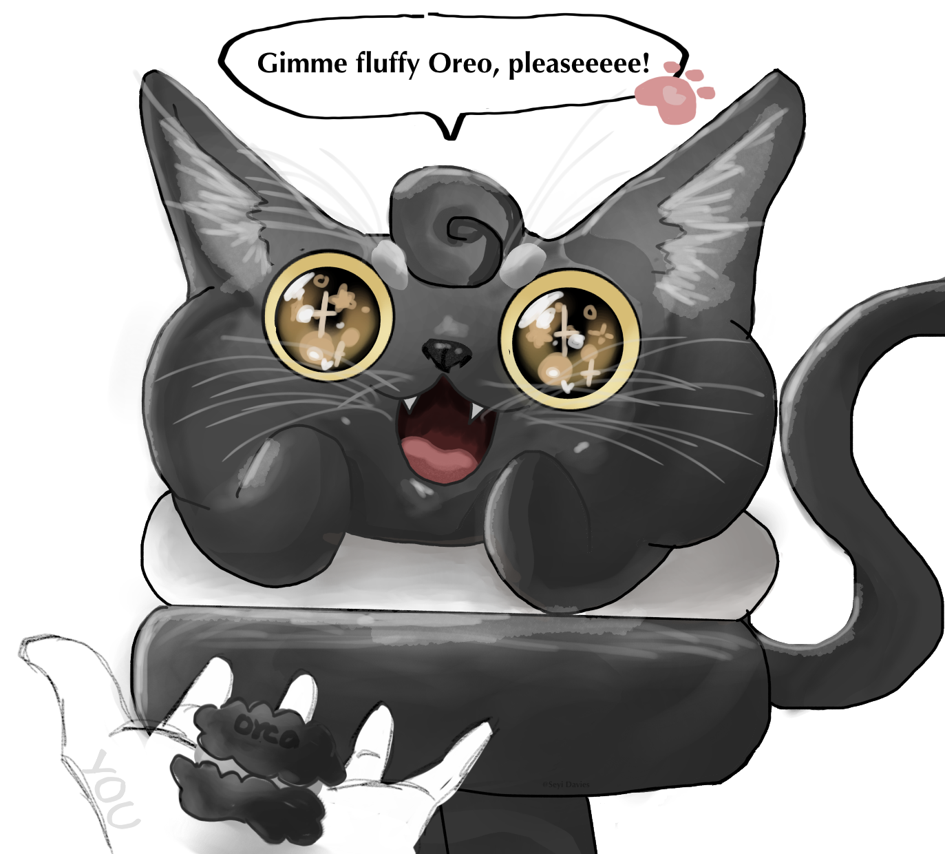 Feed the OreoCat’s Mom a fluffy Oreo - ibisPaint