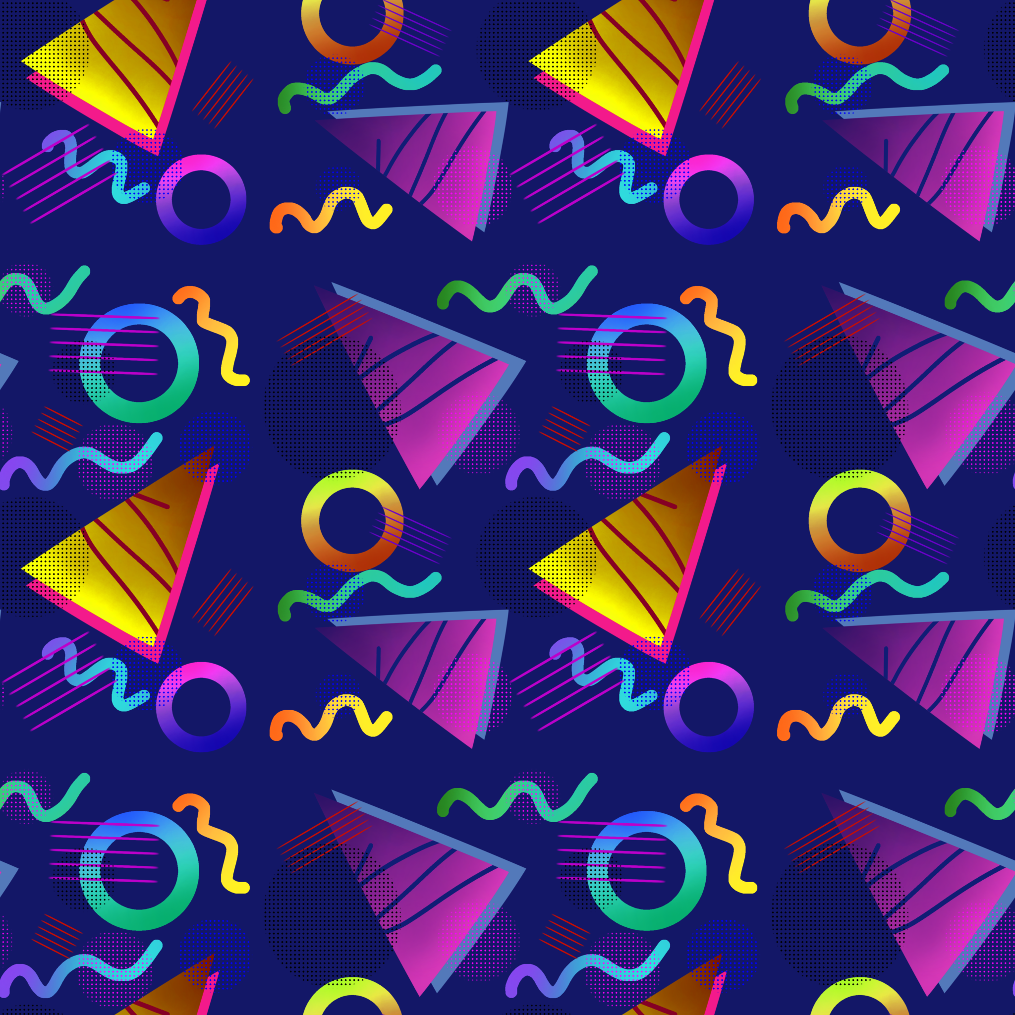 Retro pop pattern 4 - ibisPaint