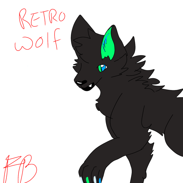 retro wolf form 1 - ibisPaint