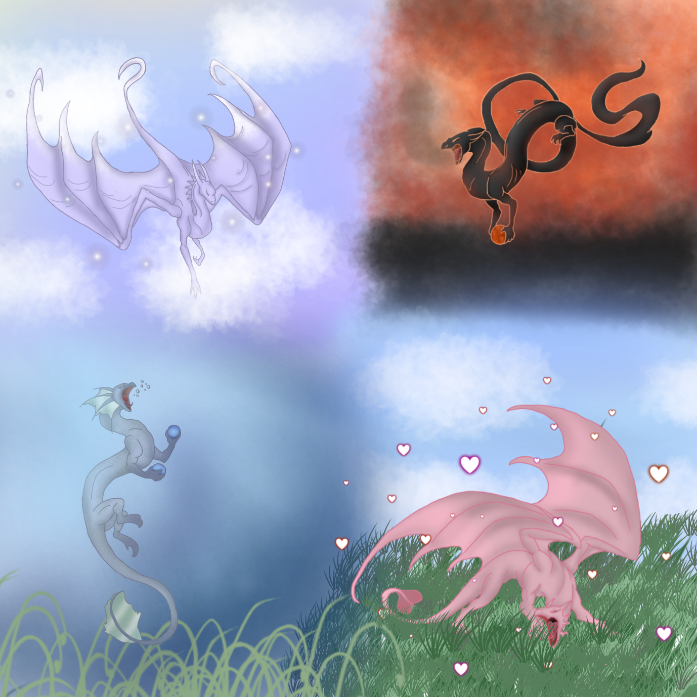Elements dragons - ibisPaint