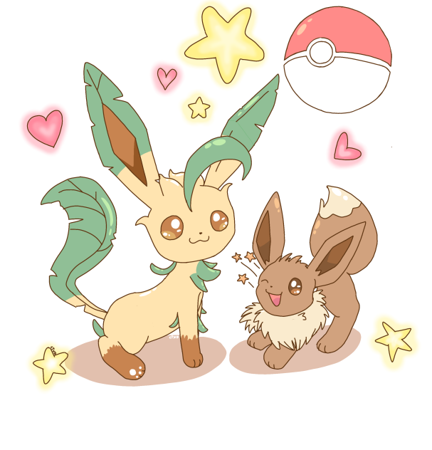 leafeon y eevee - ibisPaint