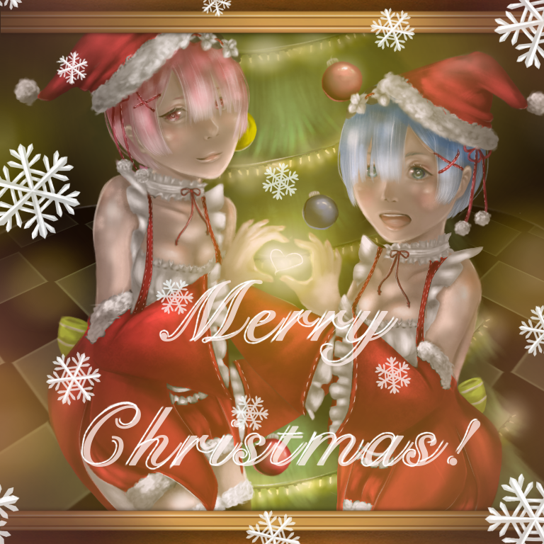 Rem and Ram Merry Christmas Edition - ibisPaint