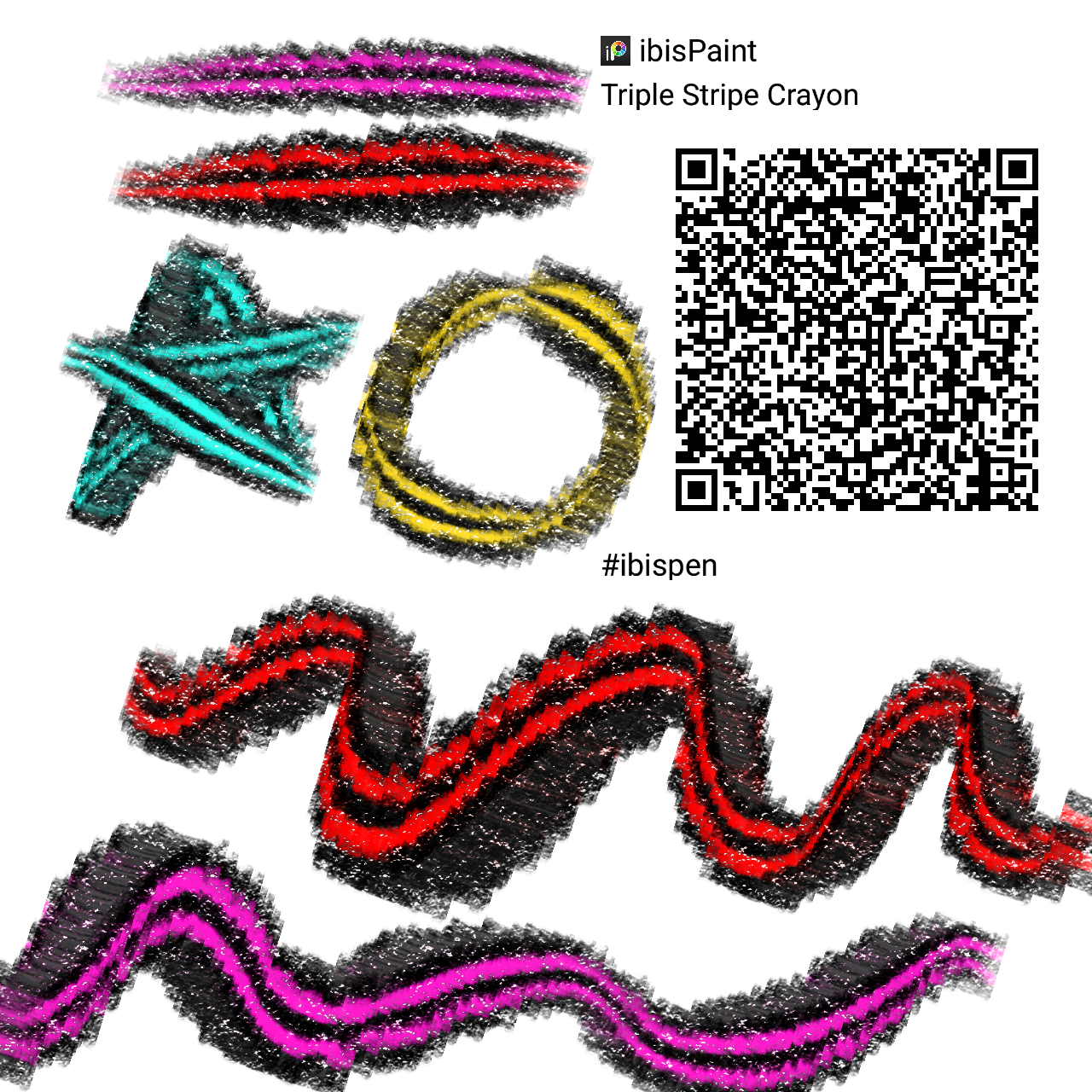 Triple Stripe Crayon Brush - ibisPaint