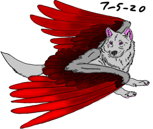 winged fantasy wolf #2 - ibisPaint