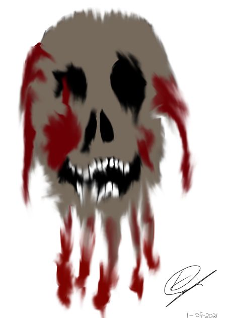 blood on the skull - ibisPaint