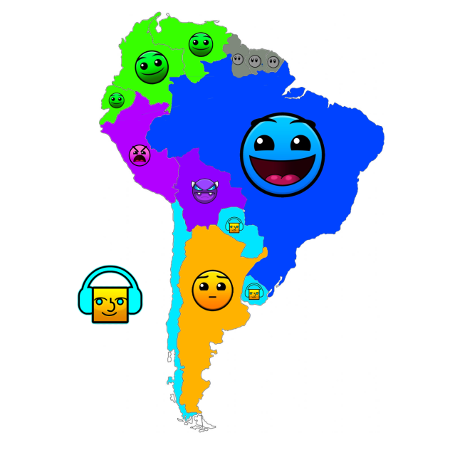 Mapa de sudamérica con caritas - ibisPaint