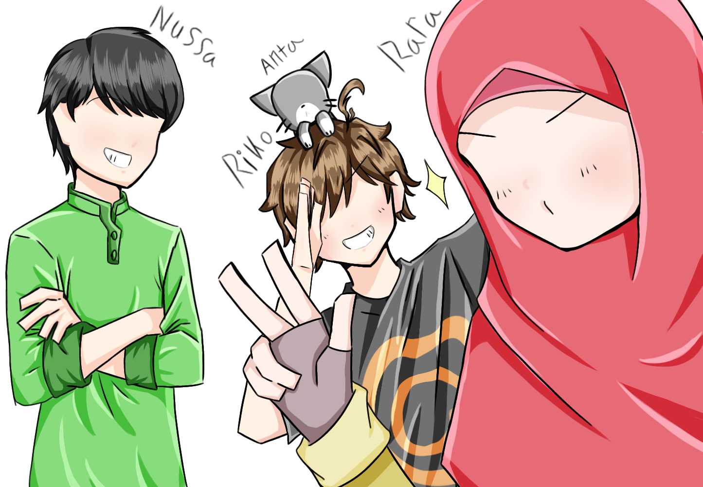 kak Nussa, Riko, Rara, and Anta - ibisPaint